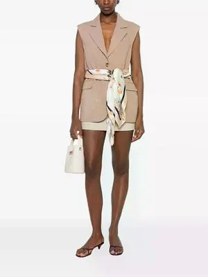 Liu Jo Waistcoat With Scarf Detail - Brown