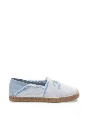JIMMY CHOO Frayed Logo Espadrilles - Blue