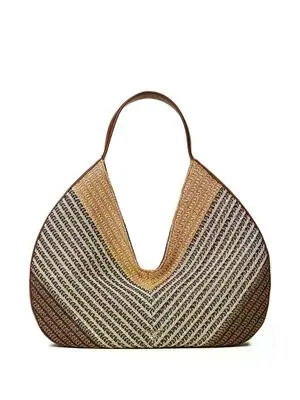 TWINSET Jacquard Raffia Shoulder Bag