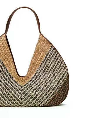 TWINSET Jacquard Raffia Shoulder Bag