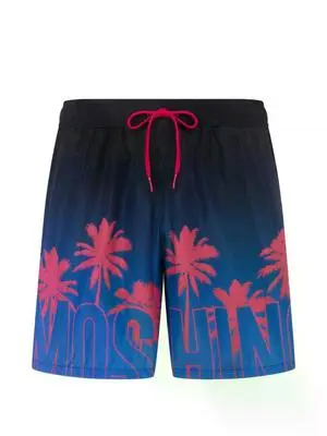 Moschino Palm-tree Print Swim Shorts - Blue