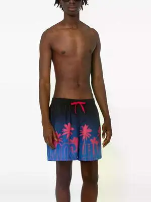 Moschino Palm-tree Print Swim Shorts - Blue