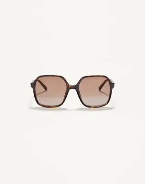 Valentino Garavani Oversized Rectangular Frame Sunglasses - Havana/brown
