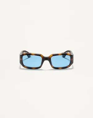 Valentino Garavani Rectangular Sunglasses - Havana/blue