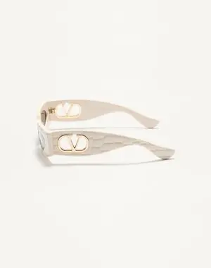Valentino Garavani Rectangular Sunglasses - Ivory/gradient Grey