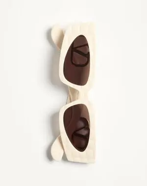 Valentino Garavani Rectangular Sunglasses - Ivory/gradient Grey
