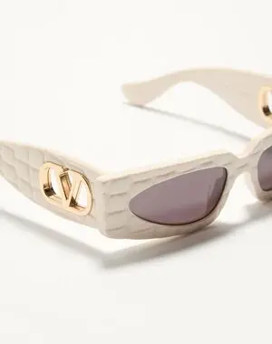 Valentino Garavani Rectangular Sunglasses - Ivory/gradient Grey