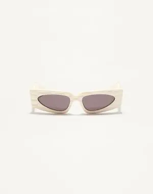 Valentino Garavani Rectangular Sunglasses - Ivory/gradient Grey