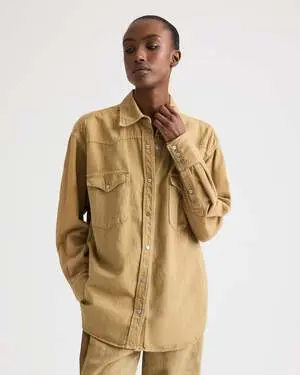 TWP Oversized Natural Denim Shirt - Kelp