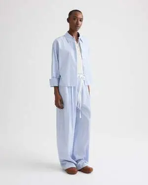 TWP Pj Pant In Micro Triple Stripe - Blue / Midnight