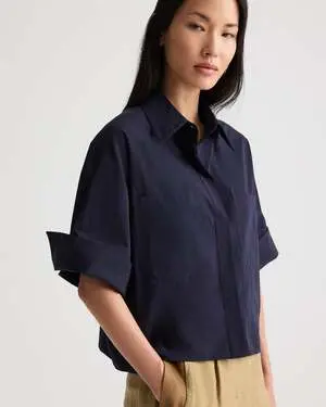 TWP My Newest Mistake Shirt In Cotton Shirting - Midnight