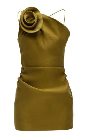 Magda Butrym Rosette-detailed Silk Mini Dress - Green