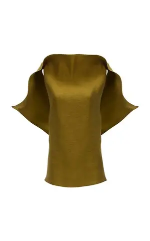Magda Butrym Sculpted Silk Top - Green