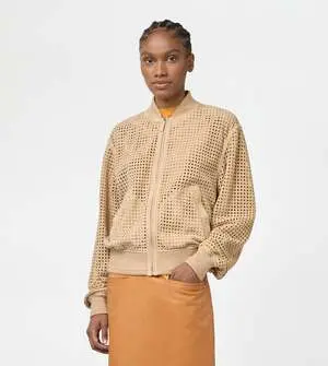 TOD'S Relaxed-fit Bomber Jacket In Pashmy Suede