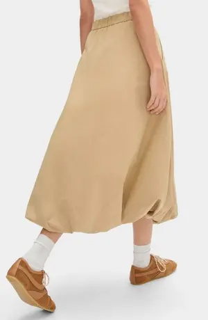 ALIGNE Organic Cotton Bubble Midi Skirt - Camel