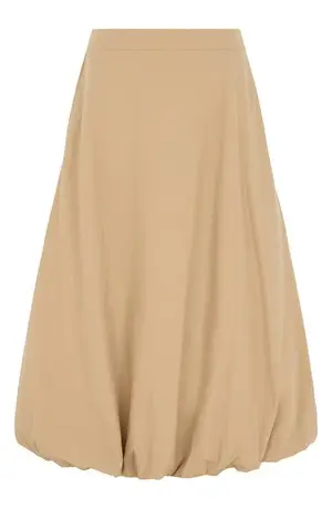 ALIGNE Organic Cotton Bubble Midi Skirt - Camel