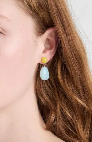 Madewell Stone Double Drop Earrings - Amazonite Multi