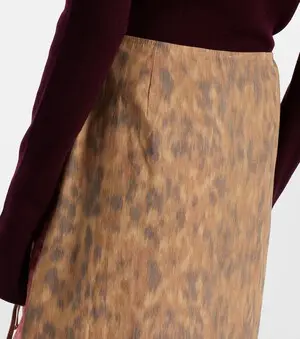 GANNI Printed Organza Wrap Skirt