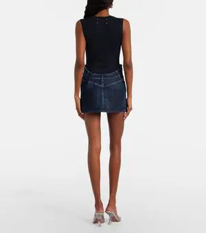 JEAN PAUL GAULTIER Curved Denim Miniskirt