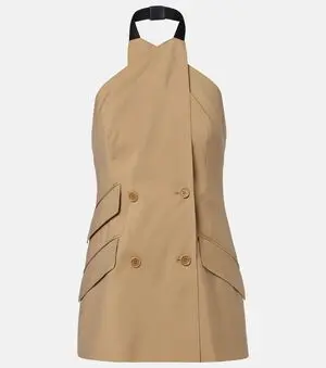 Max Mara Nuraghe Halterneck Wool And Silk Vest - Beige