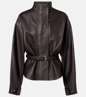 Jacquemus Ciro Belted Leather Jacket - Brown