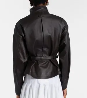Jacquemus Ciro Belted Leather Jacket - Brown