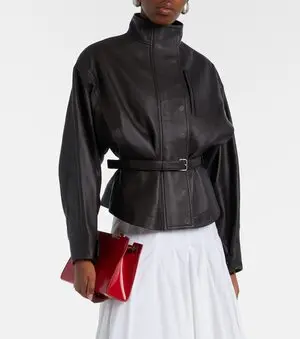 Jacquemus Ciro Belted Leather Jacket - Brown