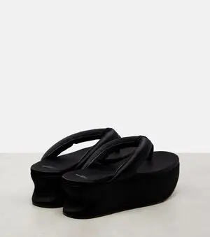 Balenciaga Gaeta Satin Wedge Thong Sandals