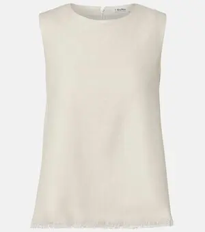 Max Mara Manika Linen And Cotton Sleeveless Top