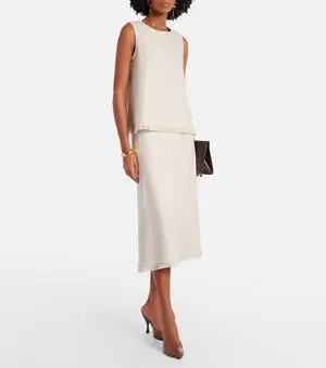 Max Mara Manika Linen And Cotton Sleeveless Top