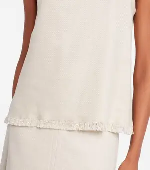 Max Mara Manika Linen And Cotton Sleeveless Top