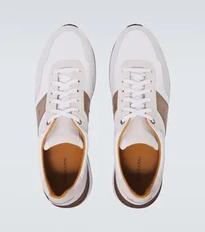 Magnanni Grafton Leather-trimmed Sneakers