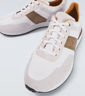 Magnanni Grafton Leather-trimmed Sneakers