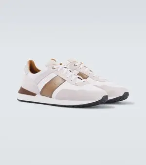 Magnanni Grafton Leather-trimmed Sneakers