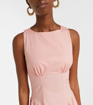 Staud Gwen Cotton Poplin Midi Dress