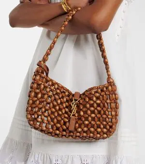 Saint Laurent Le 5 A 7 Beaded Shoulder Bag