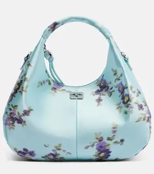 GANNI Mini Floral Satin Top-handle Bag