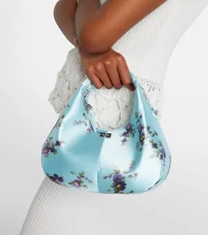 GANNI Mini Floral Satin Top-handle Bag