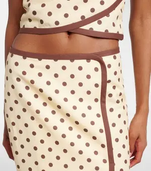 Posse Bowie Linen And Cotton Wrap Skirt - Yellow