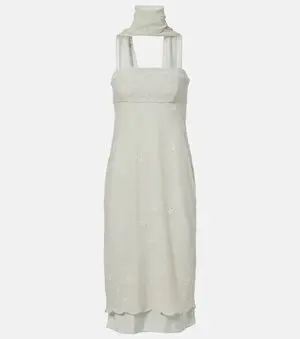 Posse Cove Embroidered Midi Dress - Green