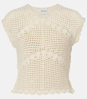 Posse Dylan Crochet Scalloped Top
