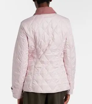 Burberry Corduroy-trimmed Quilted Jacket - Pink