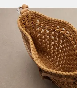 TOD'S Mini Raffia-effect Bucket Bag - Brown