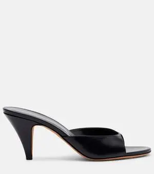 JUDE Haze Leather Mules - Black