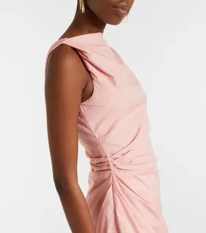 Staud Callie Asymmetric Cotton Mini Dress - Pink