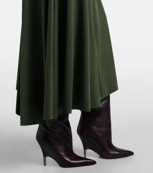 Victoria Beckham Gathered Turtleneck Midi Dress - Green