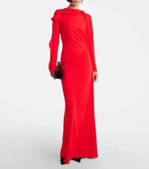 Victoria Beckham Draped Maxi Dress - Red