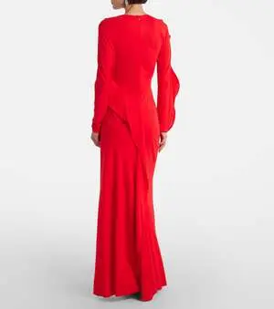 Victoria Beckham Draped Maxi Dress - Red