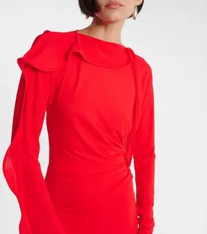 Victoria Beckham Draped Maxi Dress - Red