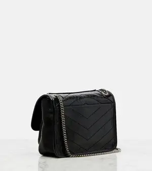 Saint Laurent Niki Mini Embellished Leather Crossbody Bag - Black
